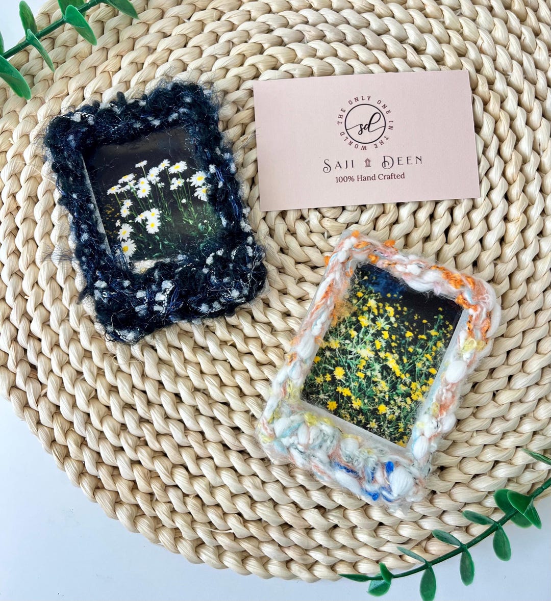 Magnetic Instax Mini Picture Frame, Customizable Handmade Crochet Frame ...