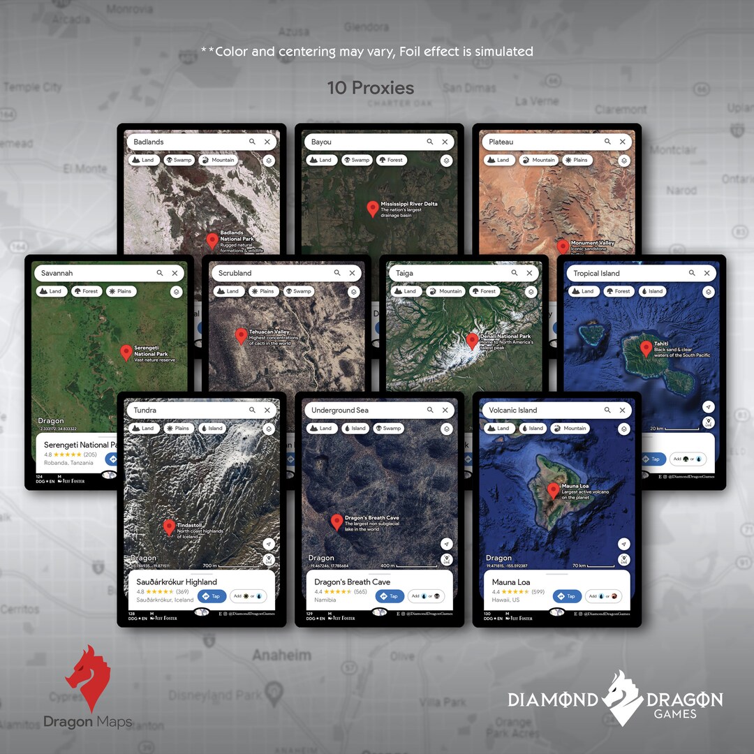 Dragon Maps Proxy Dual Land Pack Google Maps Inspired MTG - Etsy