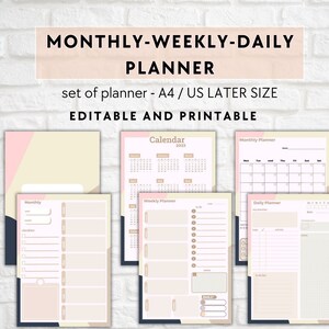 Digital Planners, Monthly,weekly,daily Planners,printable Planner ...