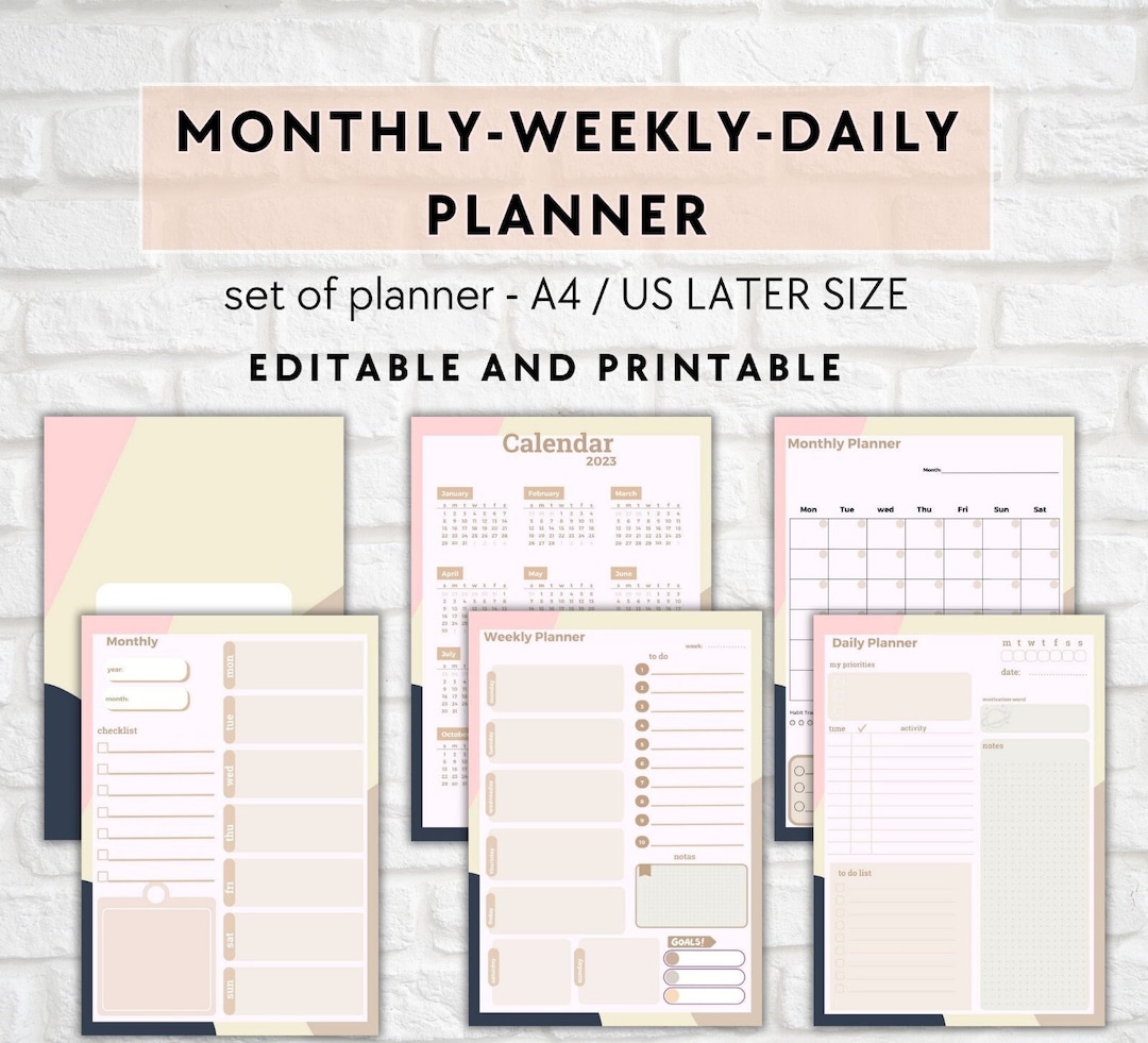 Digital Planners, Monthly,weekly,daily Planners,printable Planner ...