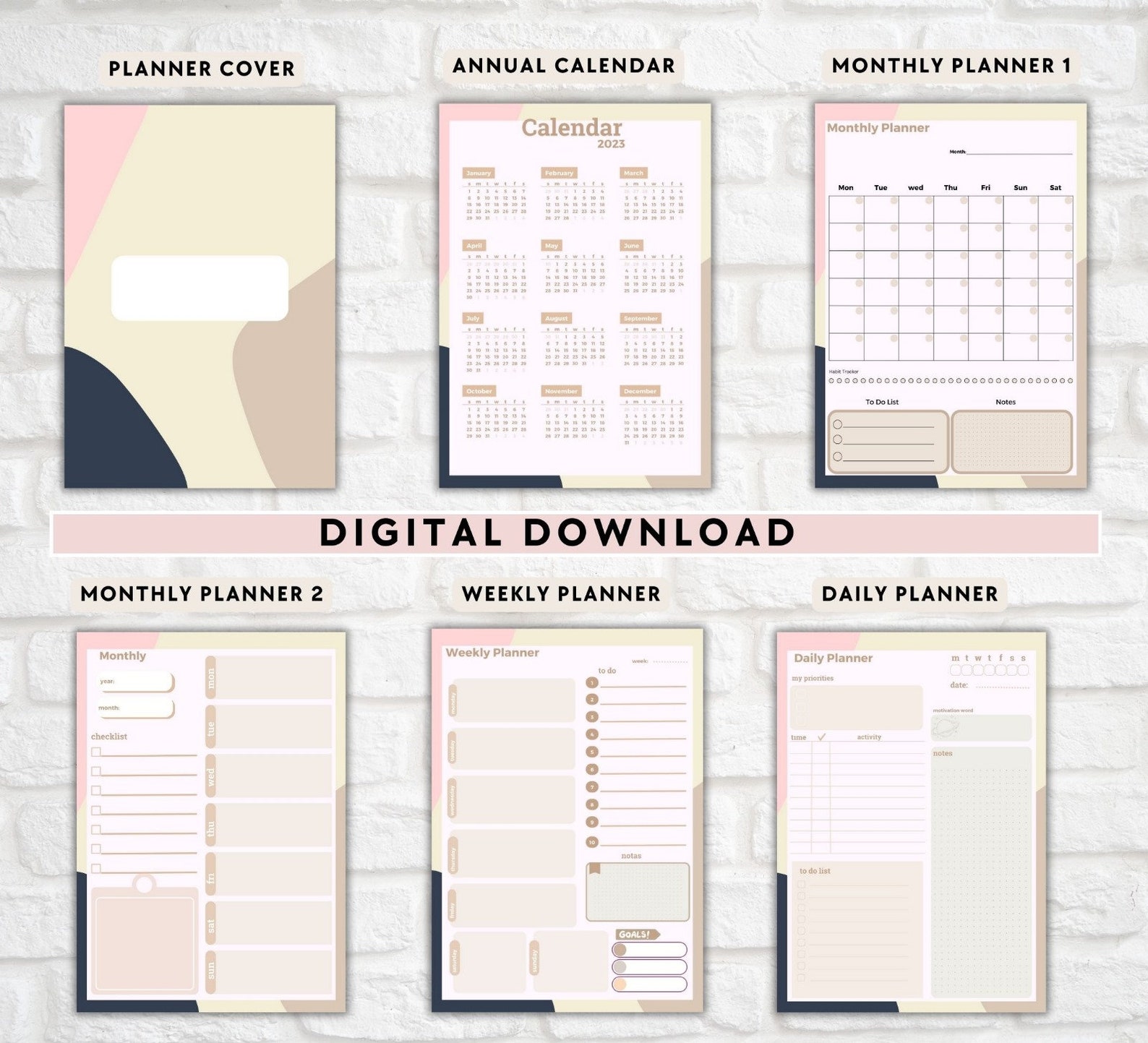 Digital Planners, Monthly,weekly,daily Planners,printable Planner ...