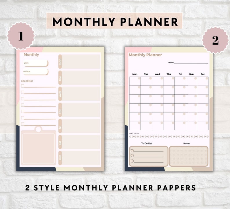 Digital Planners, Monthly,weekly,daily Planners,printable Planner ...