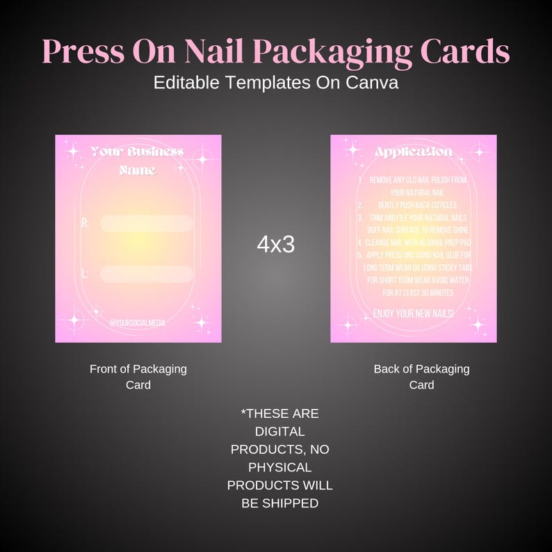 Plantilla de empaque para uñas postizas: Diseño degradado (Canva ...