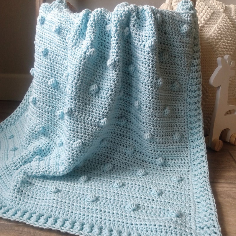 Blue Crochet Blanket - Etsy