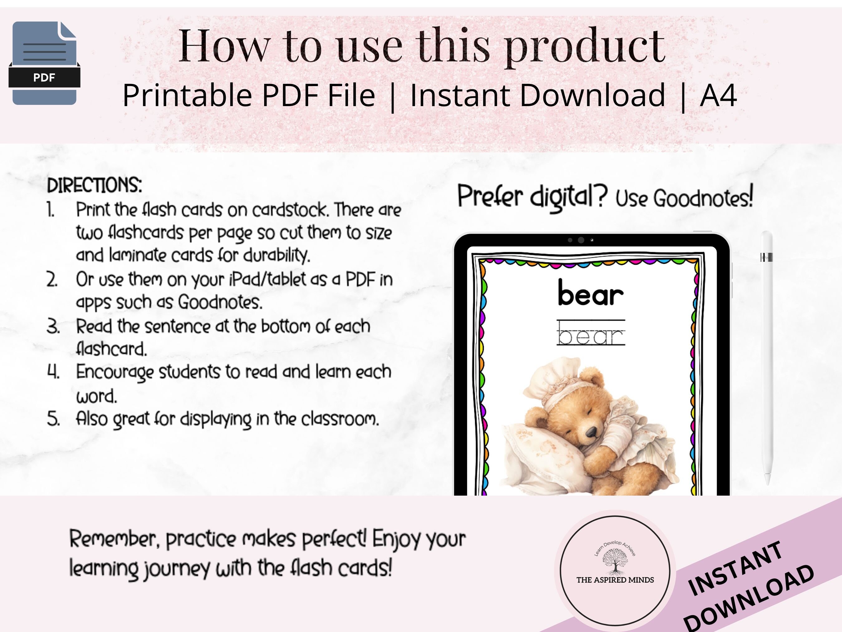 Printable Dolch Sight Word Flashcards, Pre-kindy-third Grade, Classroom ...