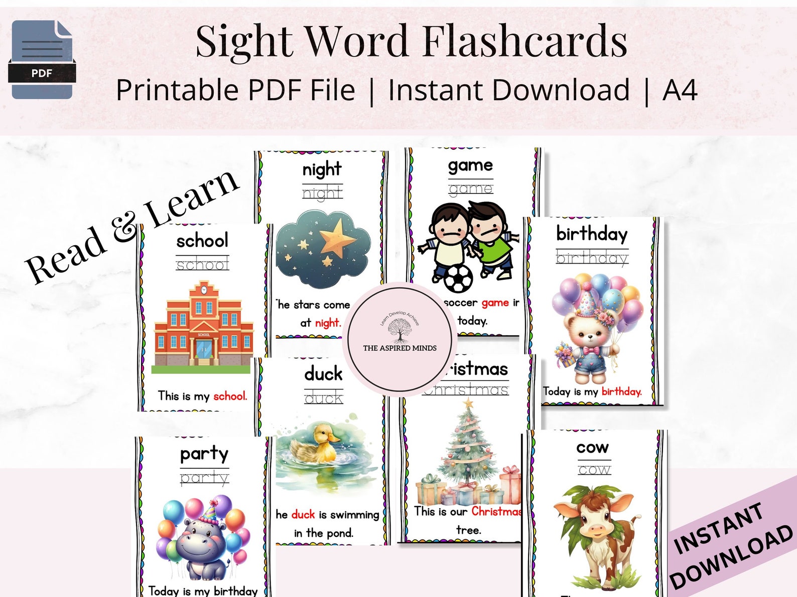 Printable Dolch Sight Word Flashcards, Pre-kindy-third Grade, Classroom ...
