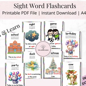 Printable Dolch Sight Word Flashcards, Pre-kindy-third Grade, Classroom ...