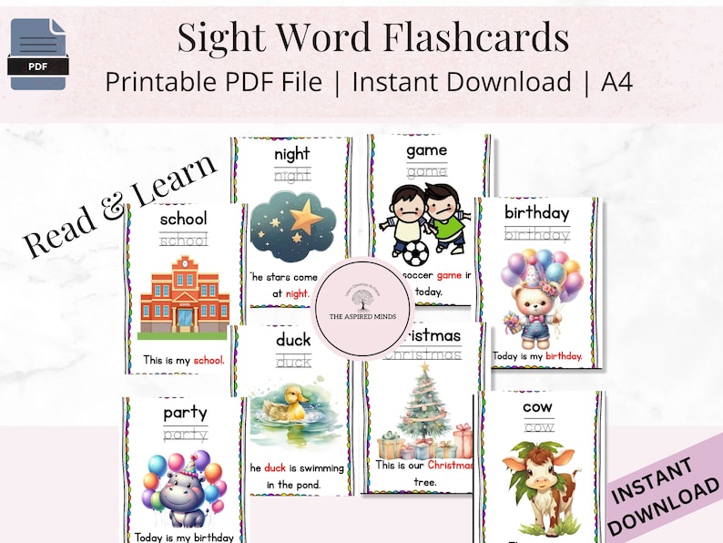 Printable Dolch Sight Word Flashcards, Pre-kindy-third Grade, Classroom ...