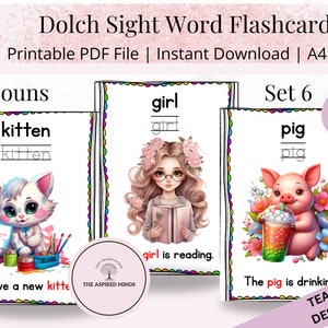 Printable Dolch Sight Word Flashcard BUNDLE, Kindergarten, Classroom ...