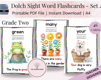 Printable Dolch Sight Word Flashcards, Pre-kindy-third Grade, Classroom ...