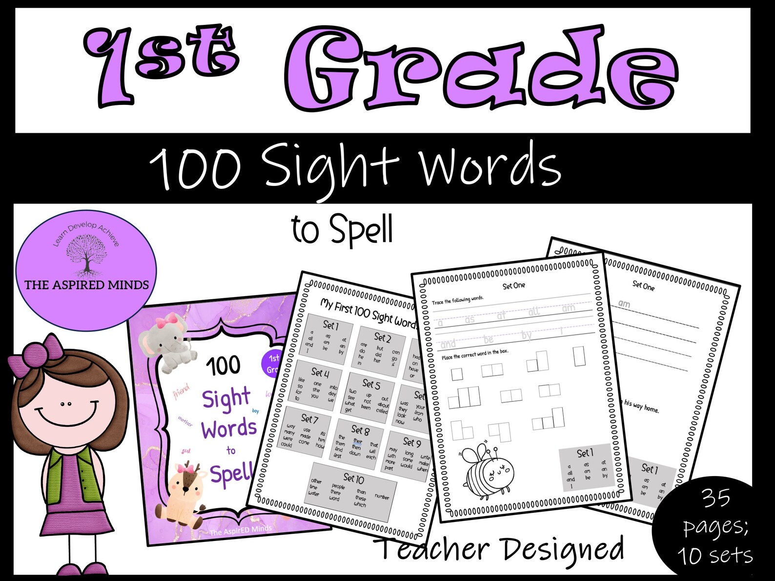 100 Common Sight Word Workbook, High-frequency Vocabulary Printable ...