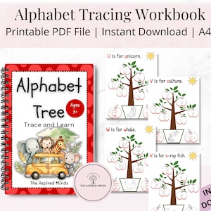 Alphabet Tracing Printable ABC Writing Workbook Kindergarten Pages ...