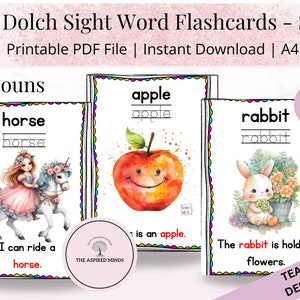 Printable Dolch Sight Word Flashcards, Pre-kindy-third Grade, Classroom ...