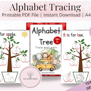 Alphabet Tracing Printable ABC Writing Workbook Kindergarten Pages ...