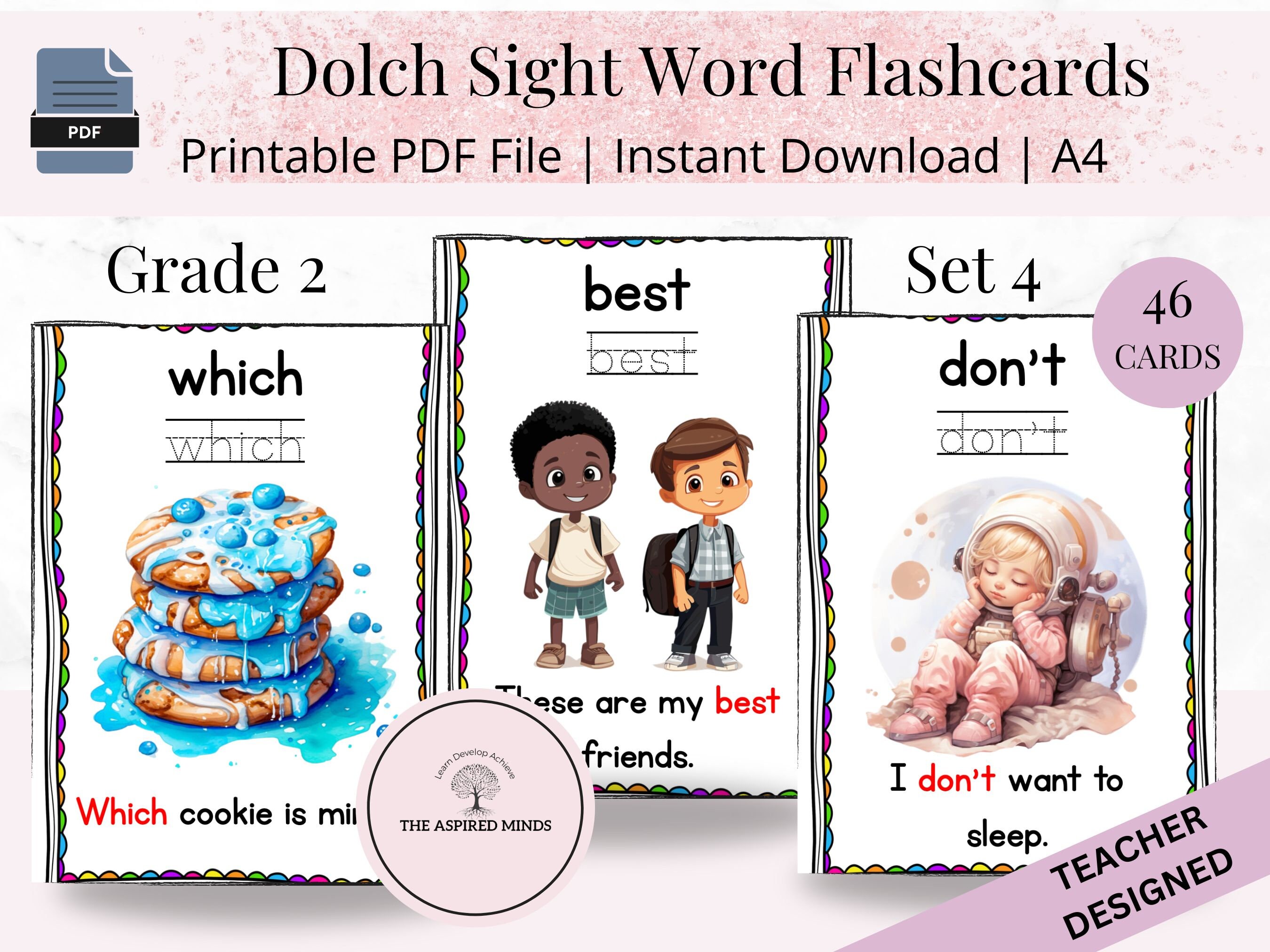 Printable Dolch Sight Word Flashcard BUNDLE, Kindergarten, Classroom ...