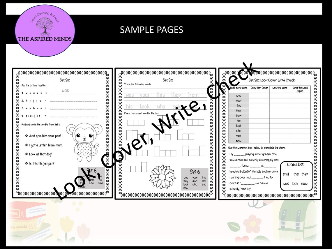 100 Common Sight Word Workbook, High-frequency Vocabulary Printable ...