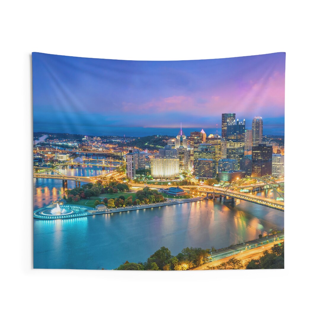 Pittsburgh Skyline Wall Tapestry - Etsy