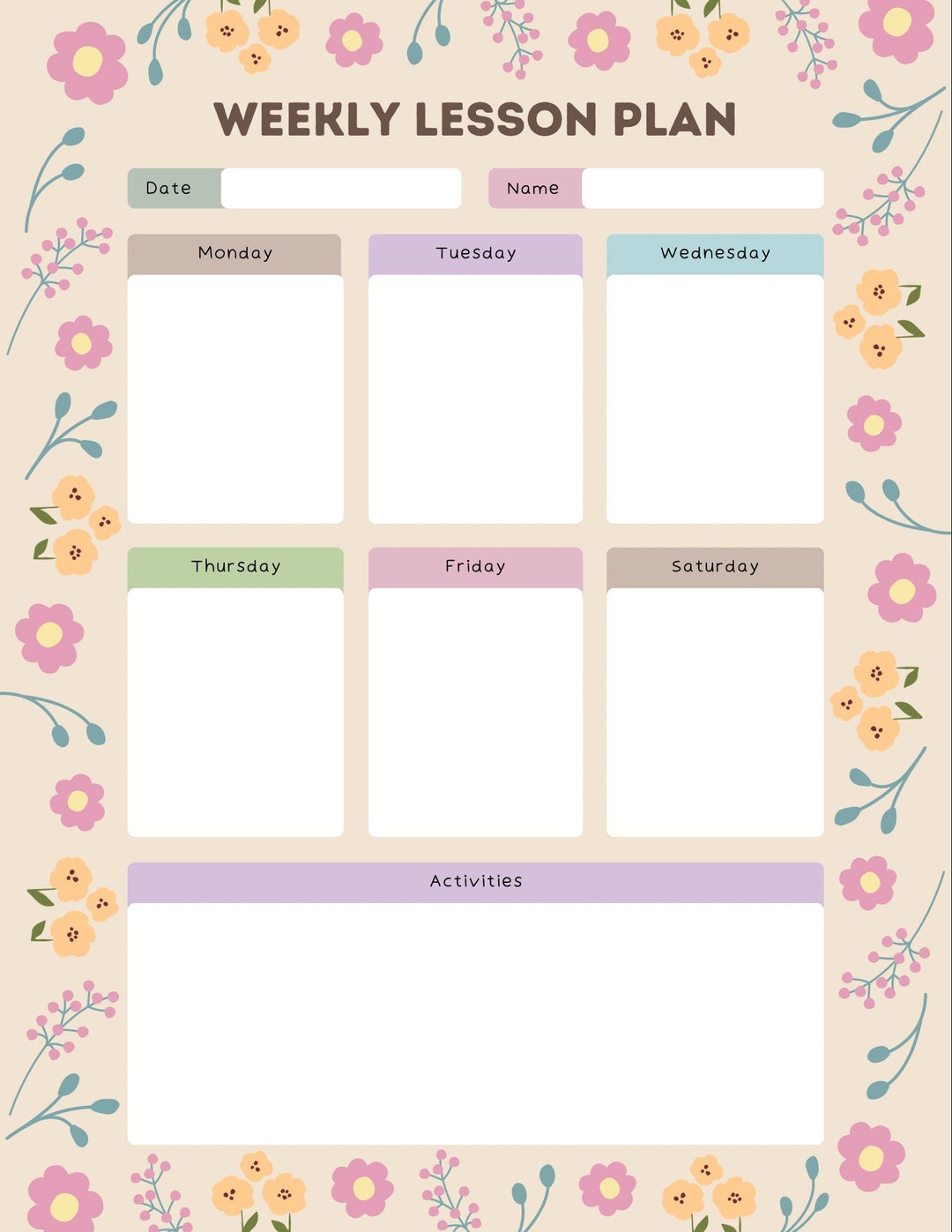 Digital Lesson Planner - Etsy