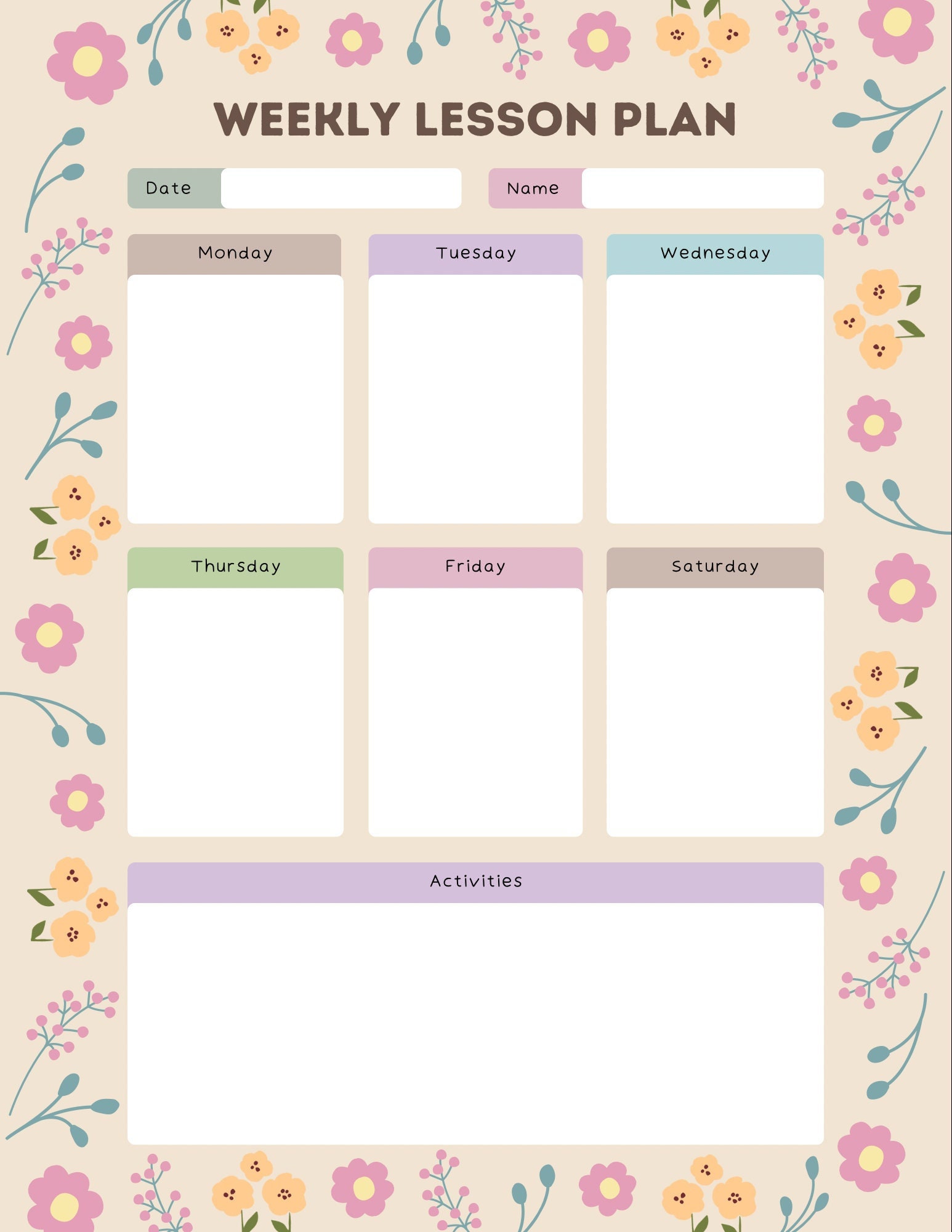 Digital Lesson Planner - Etsy