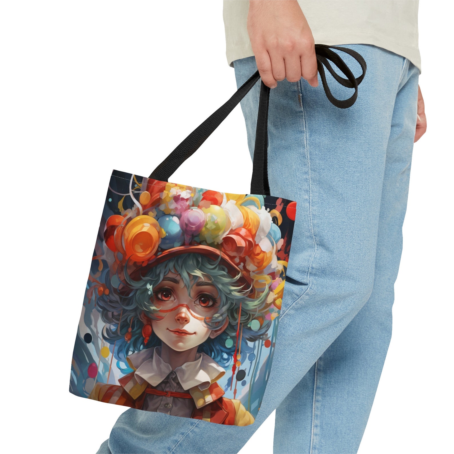 Painted Clown Tote Bag 5 - Etsy