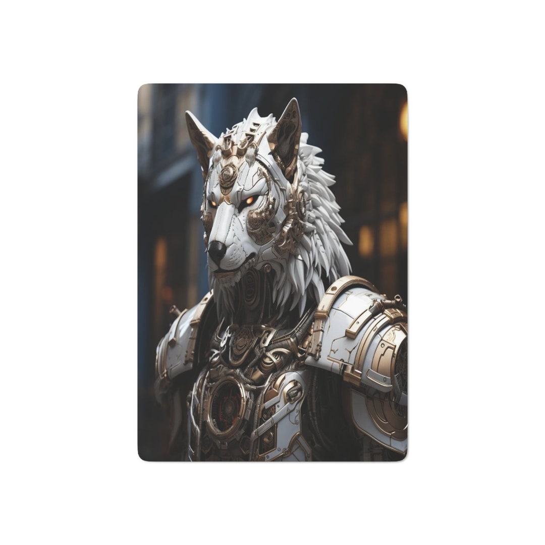 Cyborg Wolf Poker Playing Cards 5 - Etsy