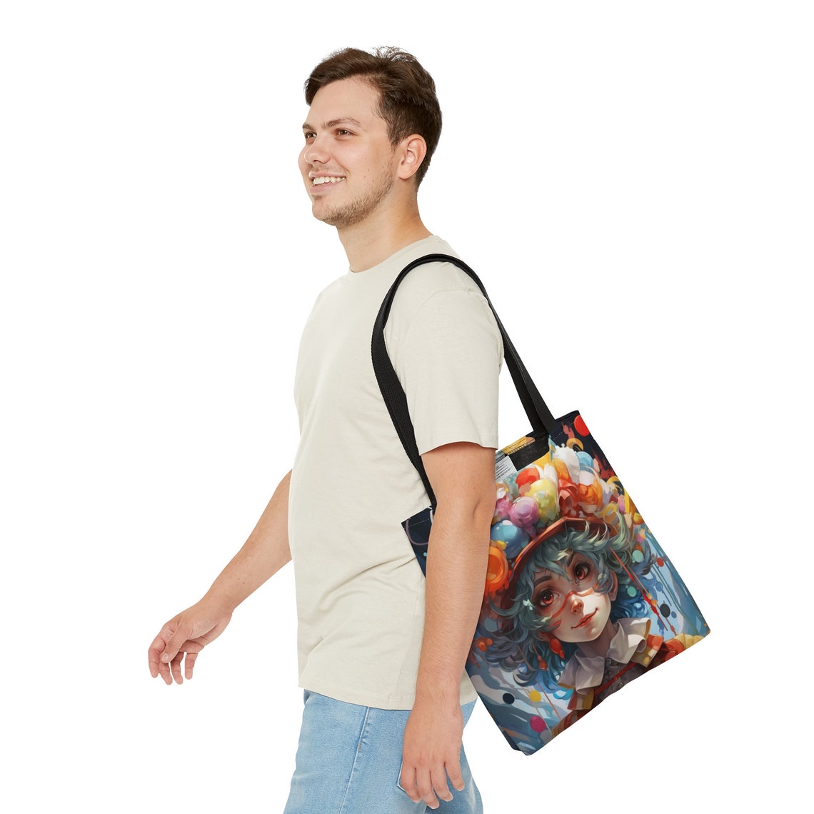 Painted Clown Tote Bag 5 - Etsy