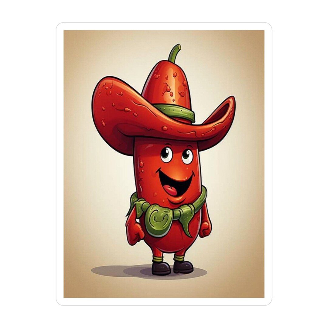 Cute Red Chile Pepper Sticker Water Bottle Decal Laptop - Etsy