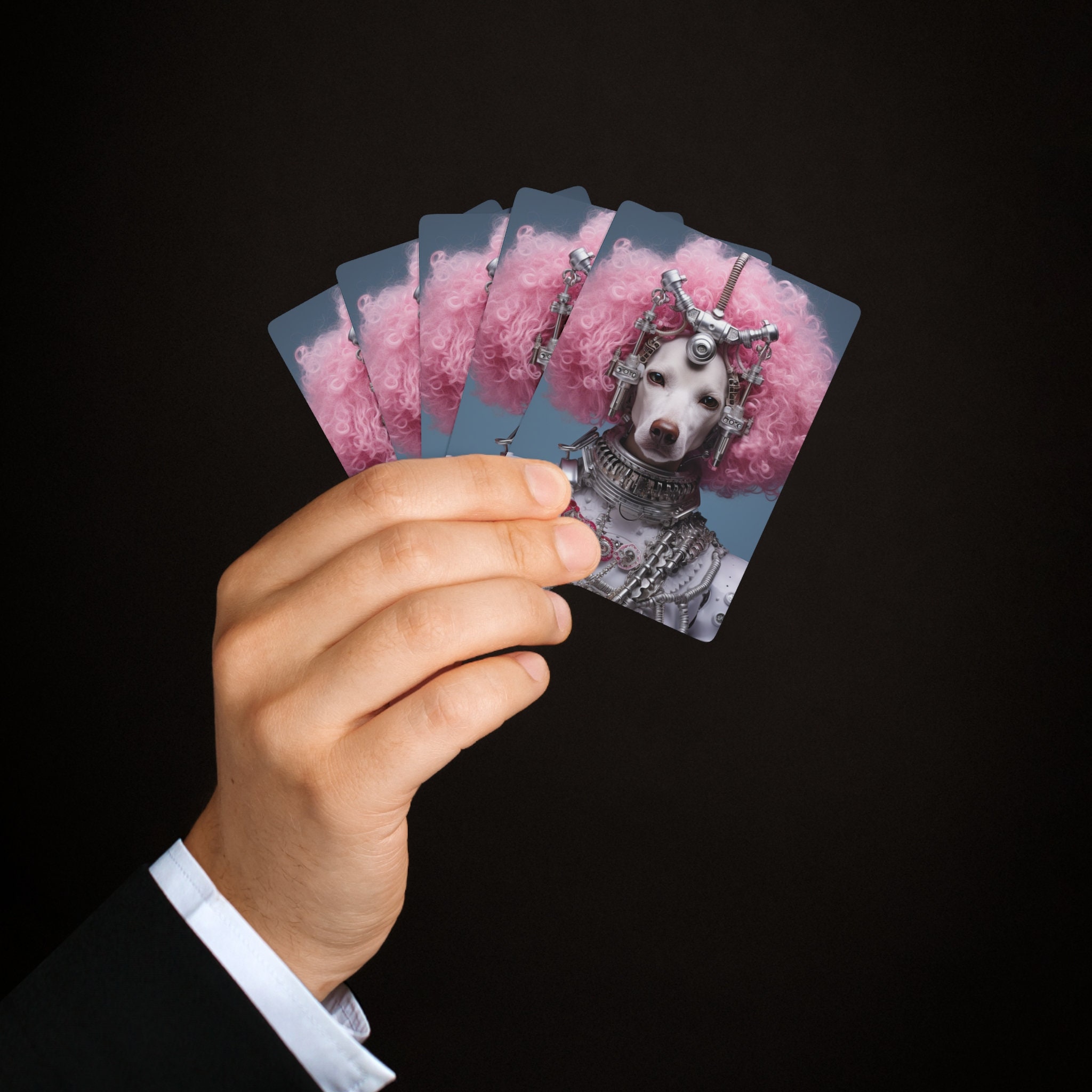 Poodle Cyborg 5 Poker Cards - Etsy