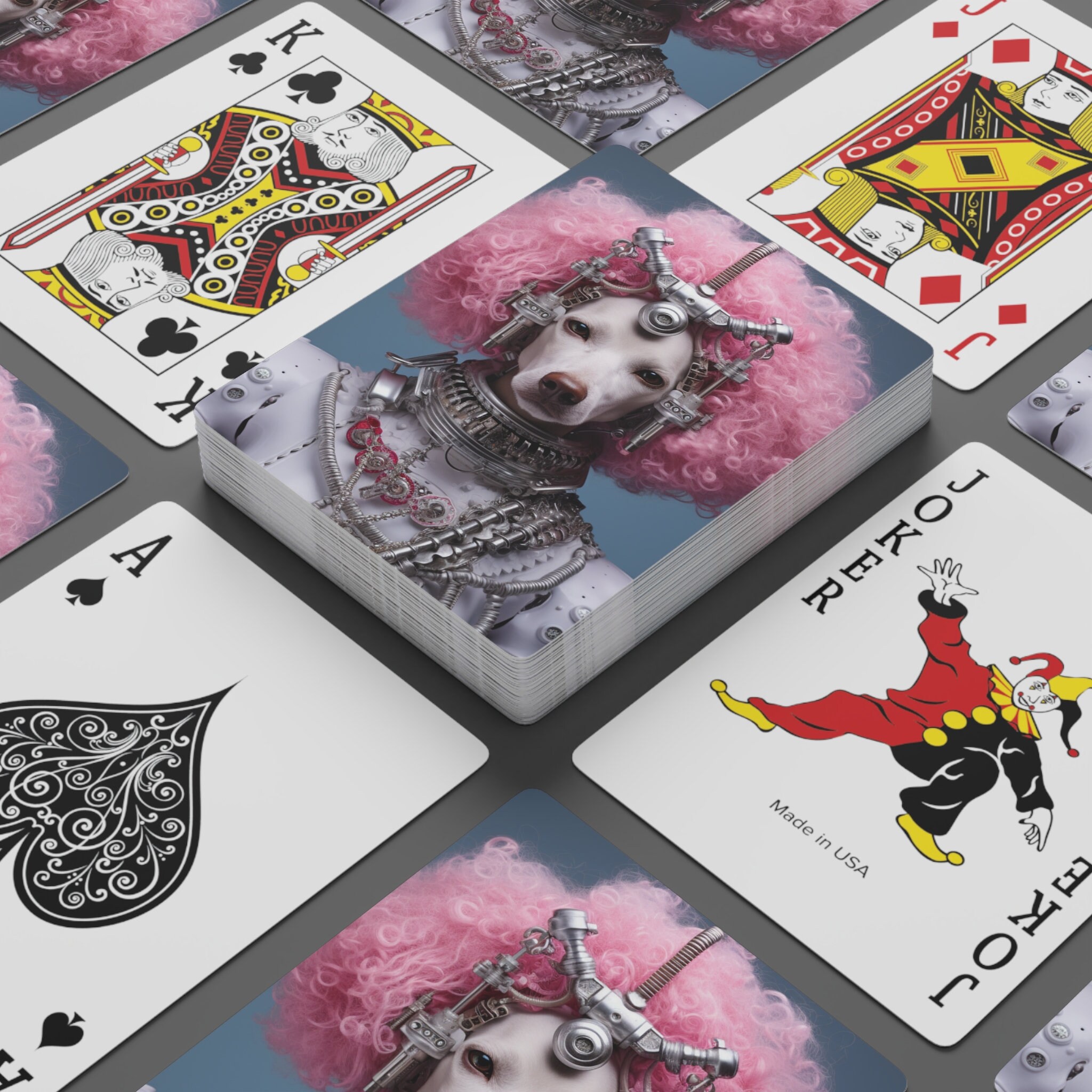 Poodle Cyborg 5 Poker Cards - Etsy