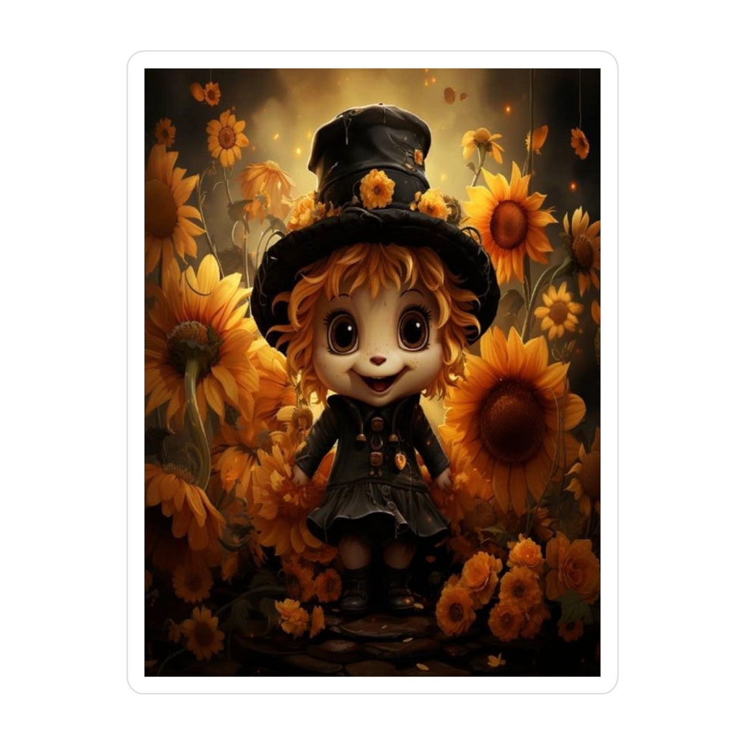 Kiss-cut Vinyl Sticker Cute Witch Sticker Laptop Sticker Water Bottle ...