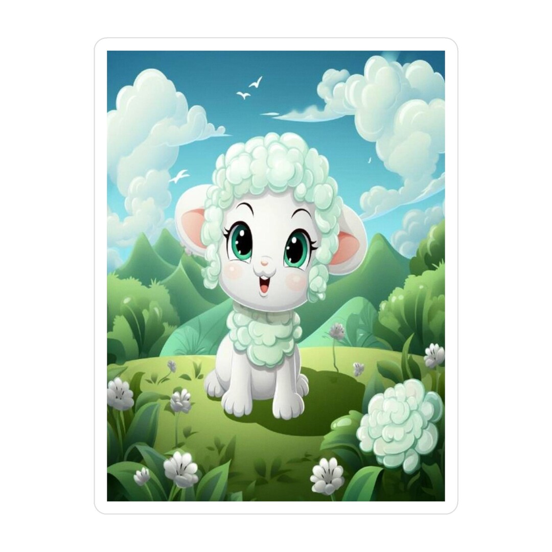 Cute Little Lamb Sticker Water Bottle Decal Laptop Sticker - Etsy