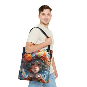 Painted Clown Tote Bag 5 - Etsy