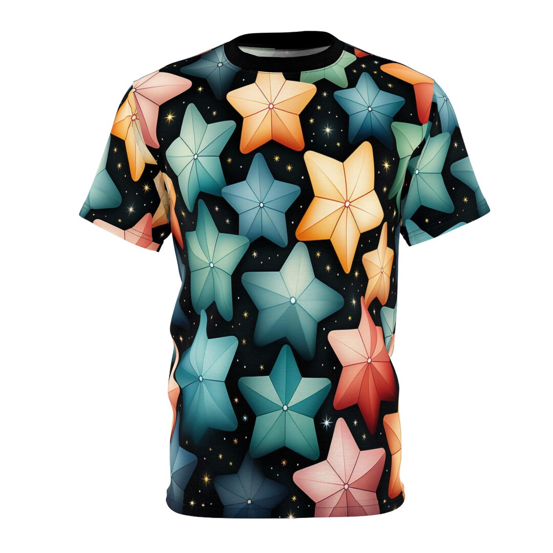 Starlight Tee: Unisex Colorful Stars Galaxy Print - Etsy