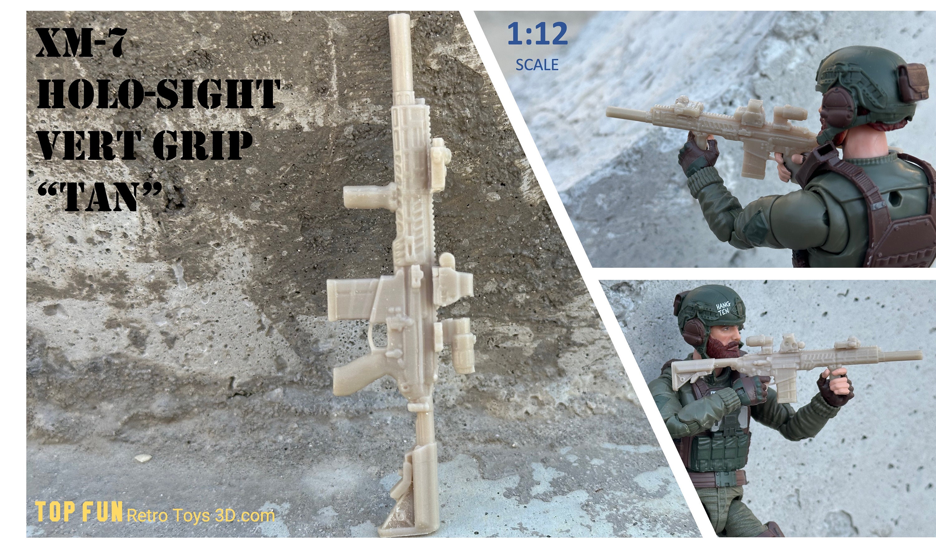 XM-7 Spear Holo-sight With Vertical Grip 1:12 Scale THREE Pack - Etsy