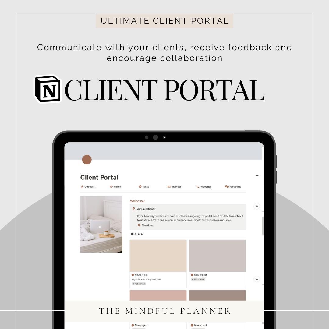 Client Portal Notion Template, Client Dashboard, Business Planner ...
