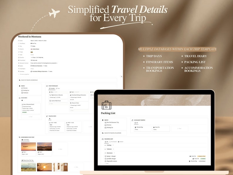 Notion Template Travel Planner | Aesthetic Minimal Notion Planner ...