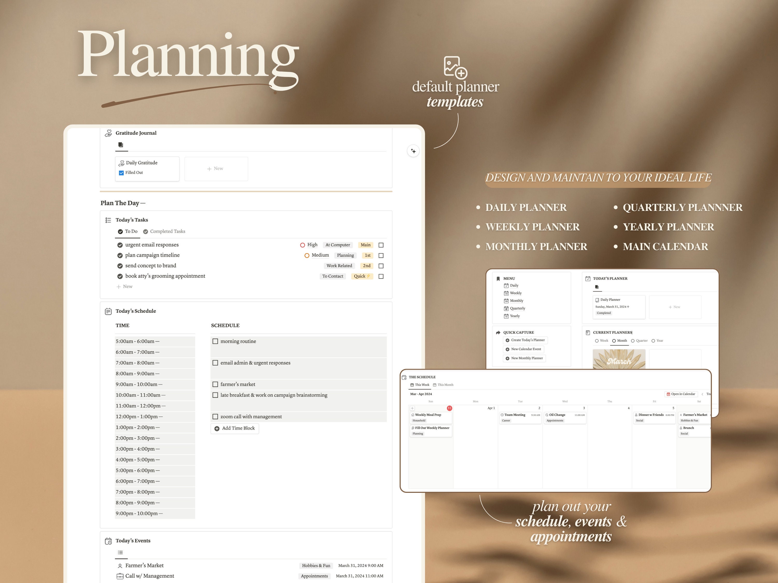Notion Template Life Planner | Notion Dashboard, Aesthetic Minimal ...