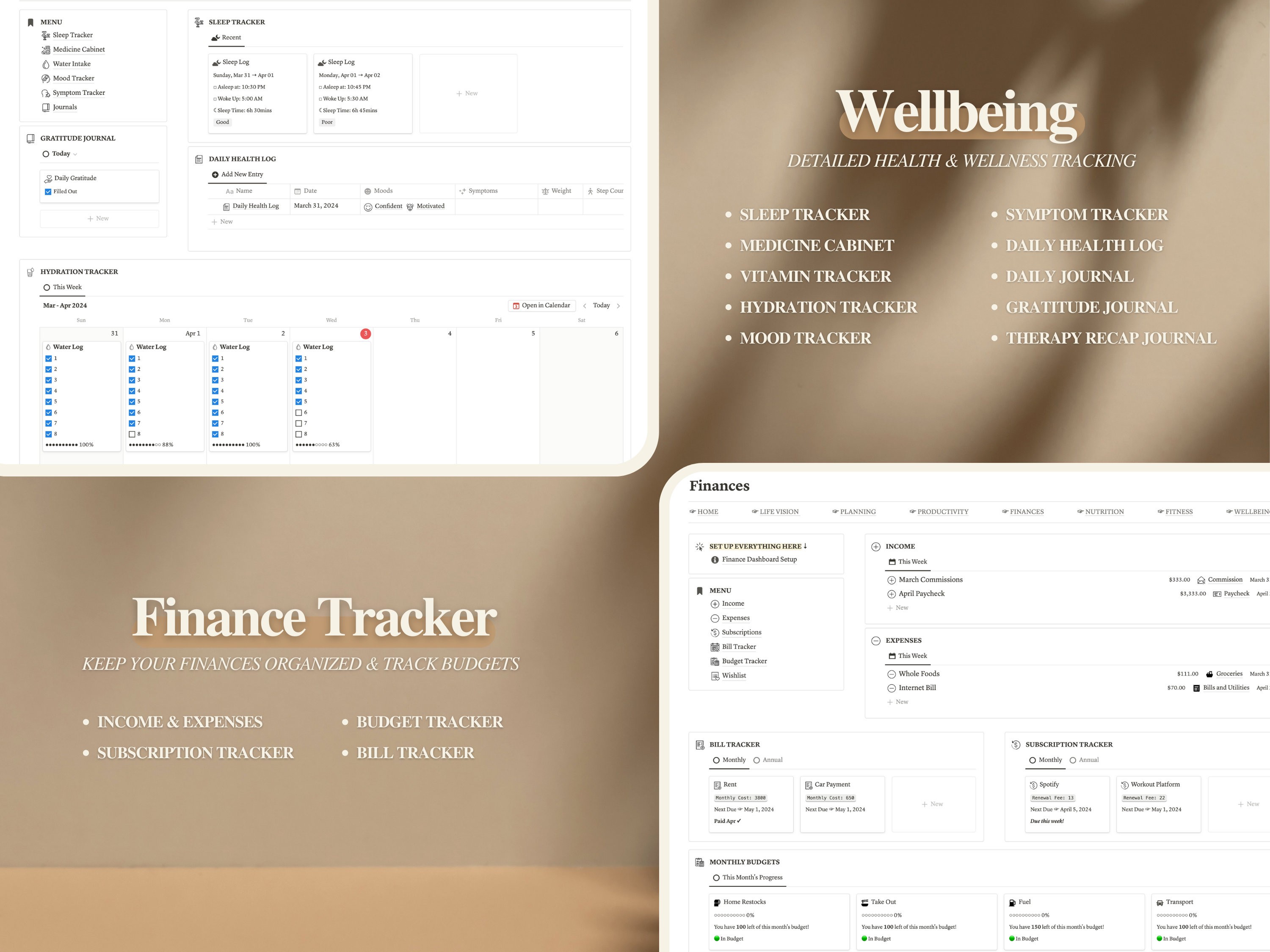 Notion Template Life Planner | Notion Dashboard, Aesthetic Minimal Notion Template, Notion ...
