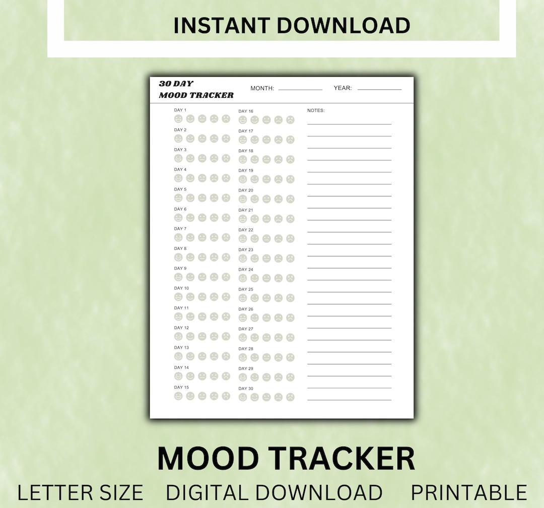 Mood Tracker, Daily Tracker, Symptom Tracker, Monthly Tracker, Emotions ...