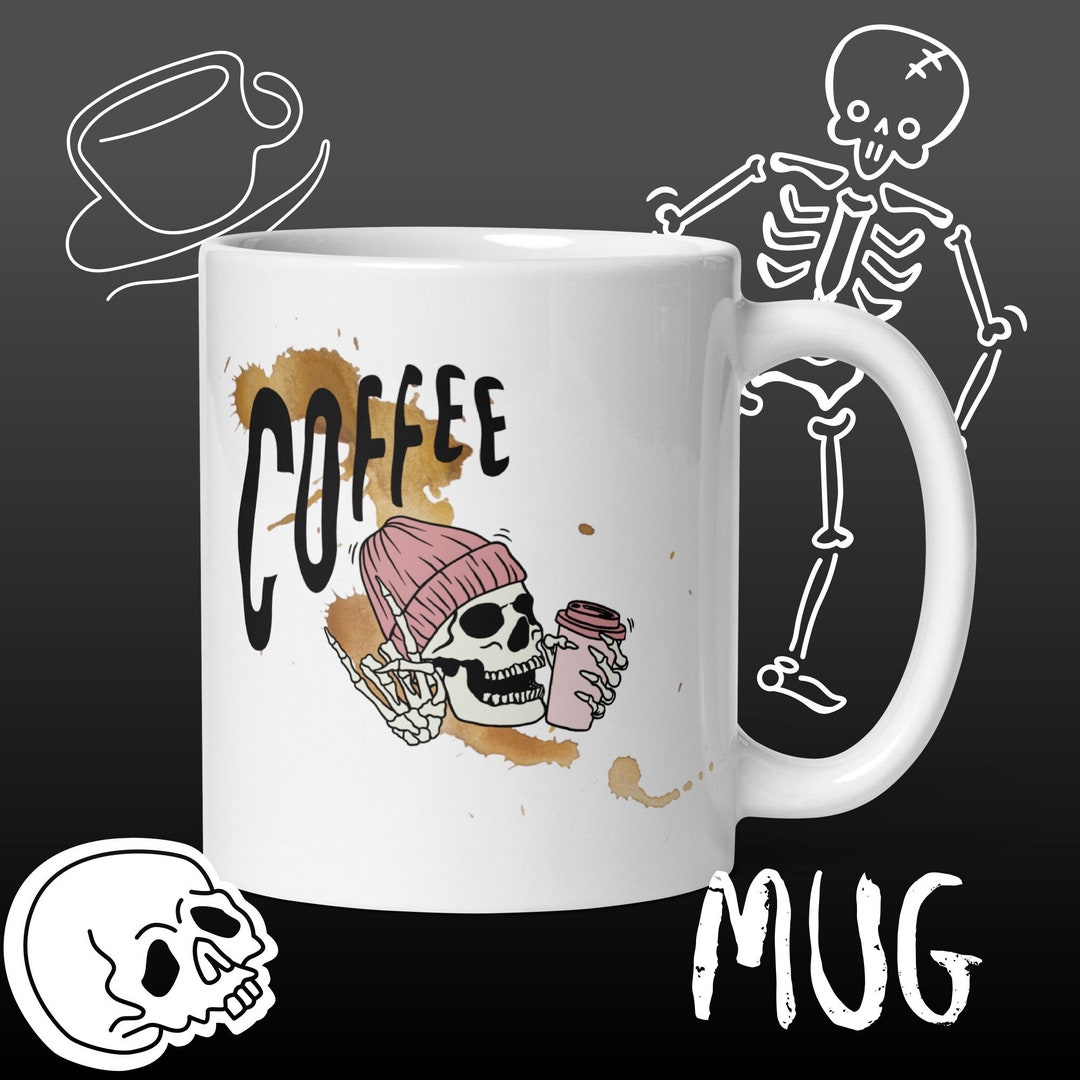 Skull Coffee Design Skeleton Hip Fun Love Coffee Trendy - Etsy