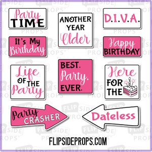 Birthday Photo Booth Props | Photobooth Props | PVC Photobooth Props ...
