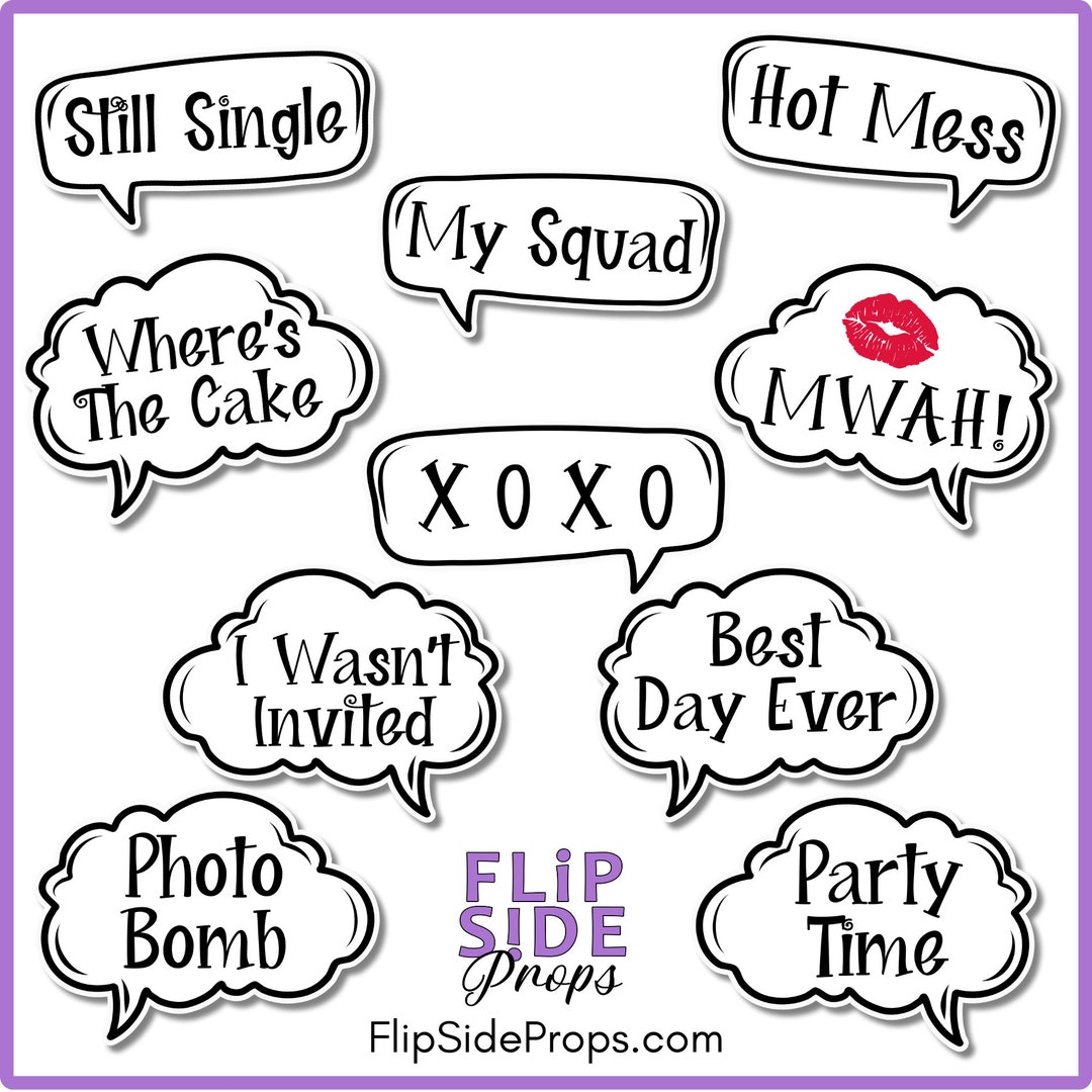 Photo Booth Props | Speech Bubble Props | Photobooth Props | PVC ...