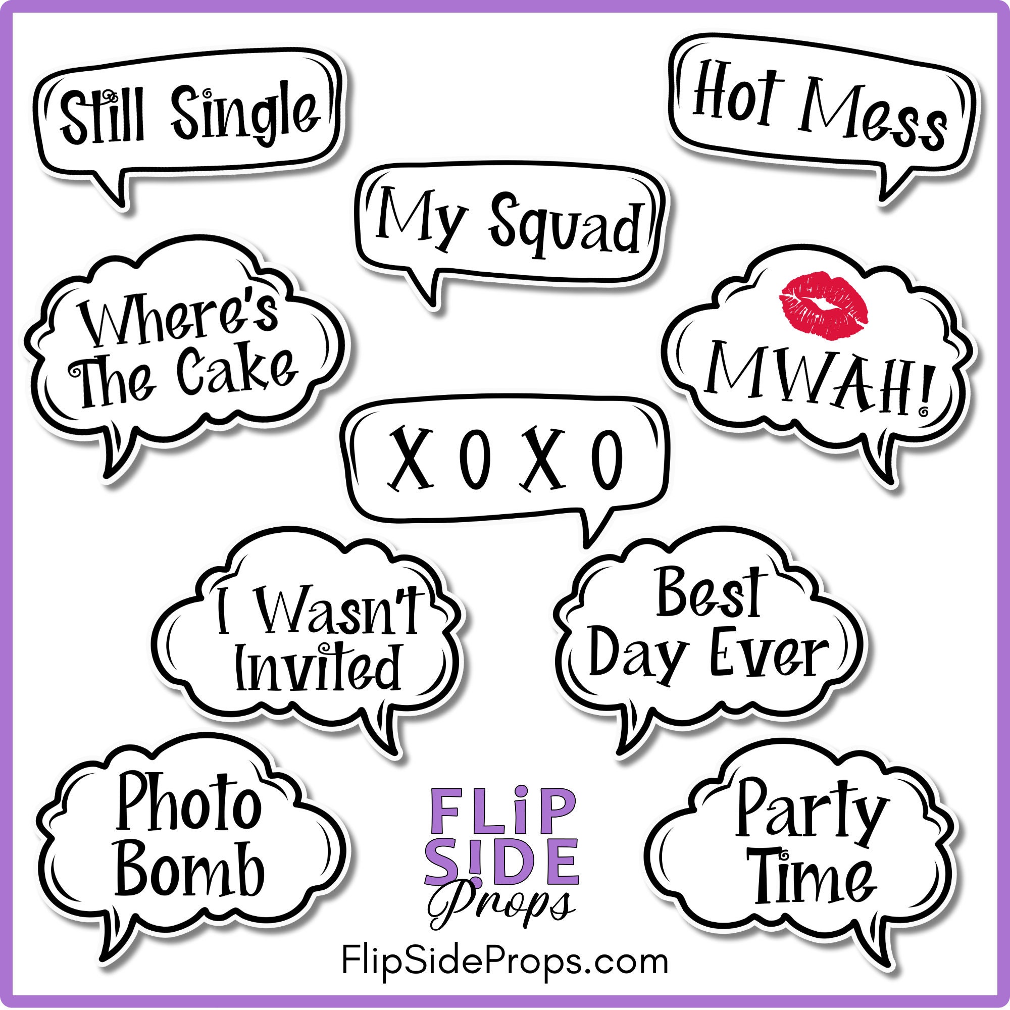Photo Booth Props | Speech Bubble Props | Photobooth Props | PVC ...