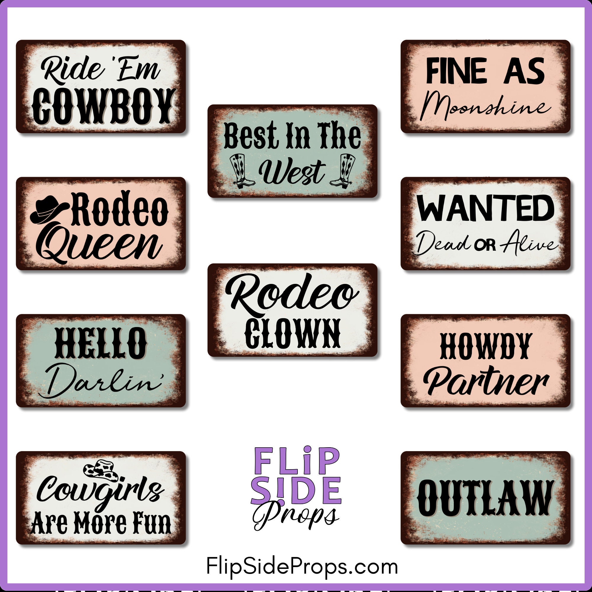 Western Photo Booth Props | Photobooth Props | PVC Photobooth Props ...