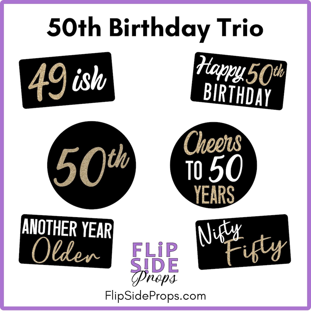 50th Birthday Photo Booth Props | Photobooth Props | PVC Photobooth ...