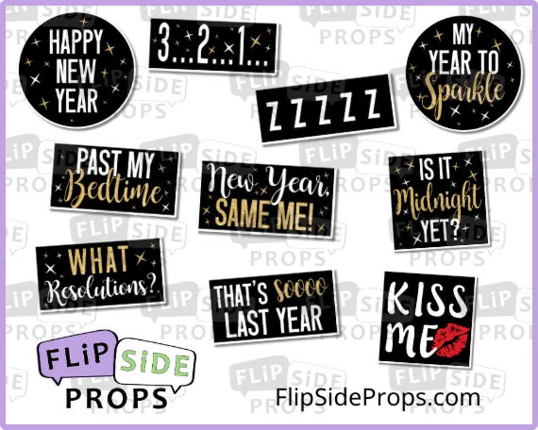 New Years Props | Photo Booth Props | PVC Photo Booth Props | Theme ...