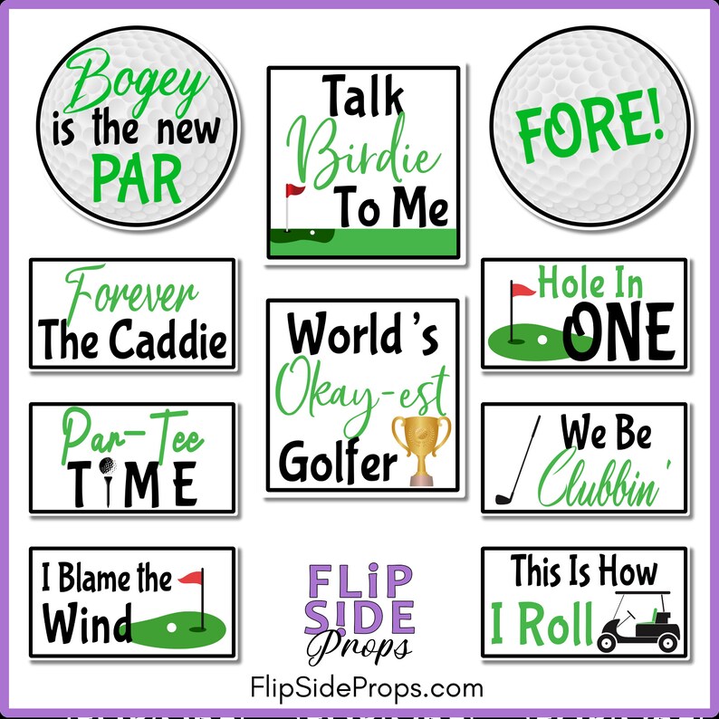 Golf Photo Booth Props | Photobooth Props | PVC Photobooth Props ...