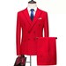 Red 2 Pieces Double Breasted Suit,red Mens Suit,red Wedding Suit,red ...
