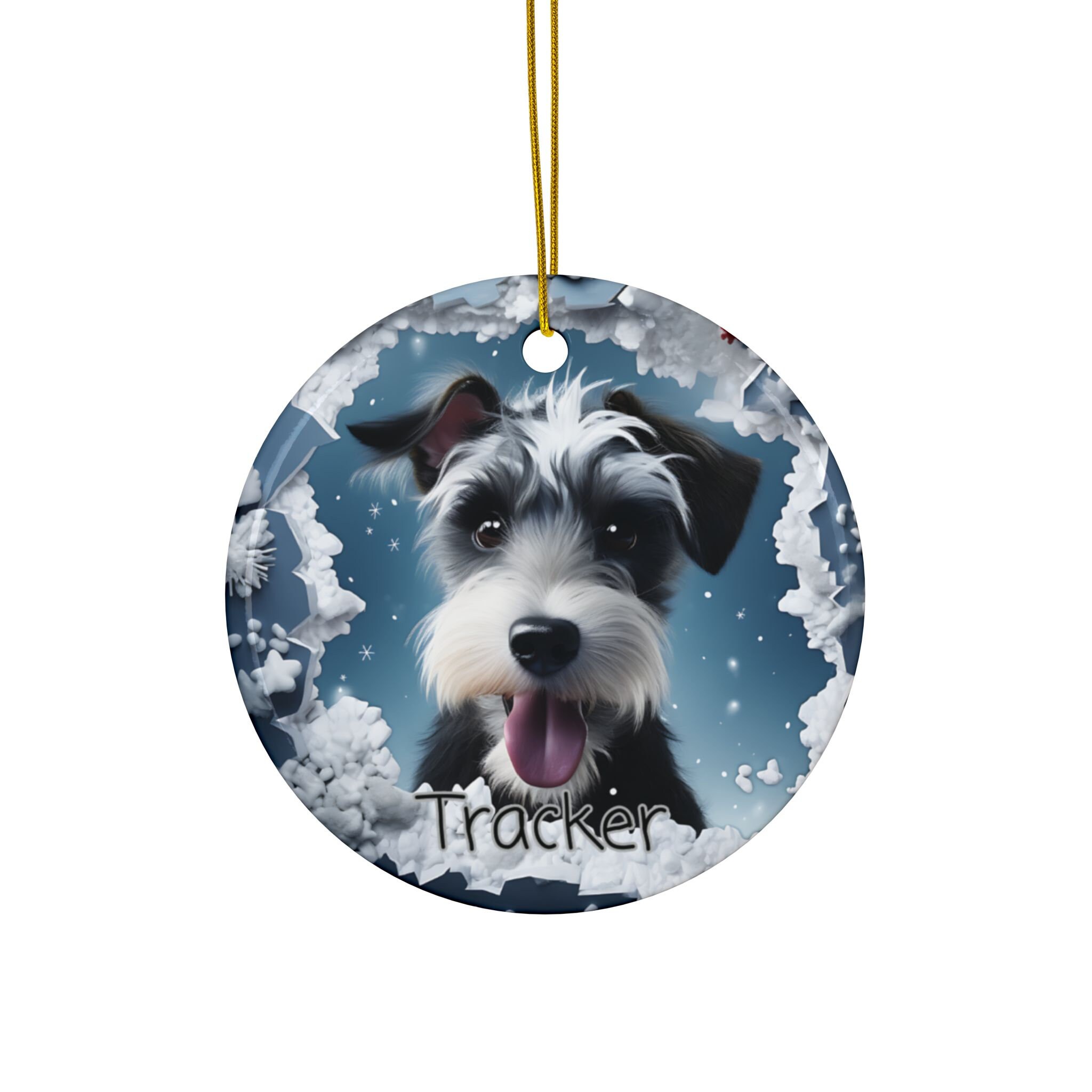 Personalized Miniature Schnauzer Ceramic Ornament, Customized With Your ...