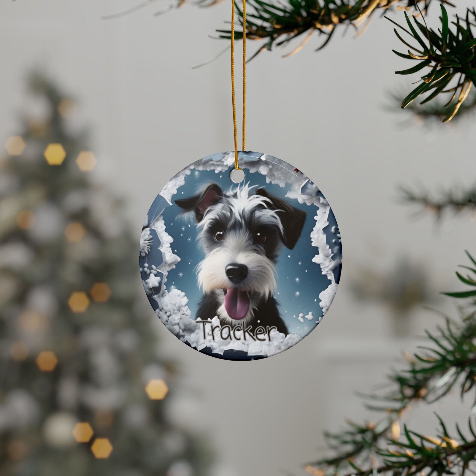 Personalized Miniature Schnauzer Ceramic Ornament, Customized With Your ...
